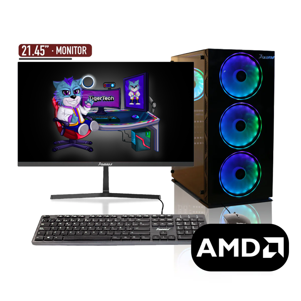 PC JANUS COMPLETA AMD RYZEN 5 4600G A520M 16GB 512GB - TigerTech